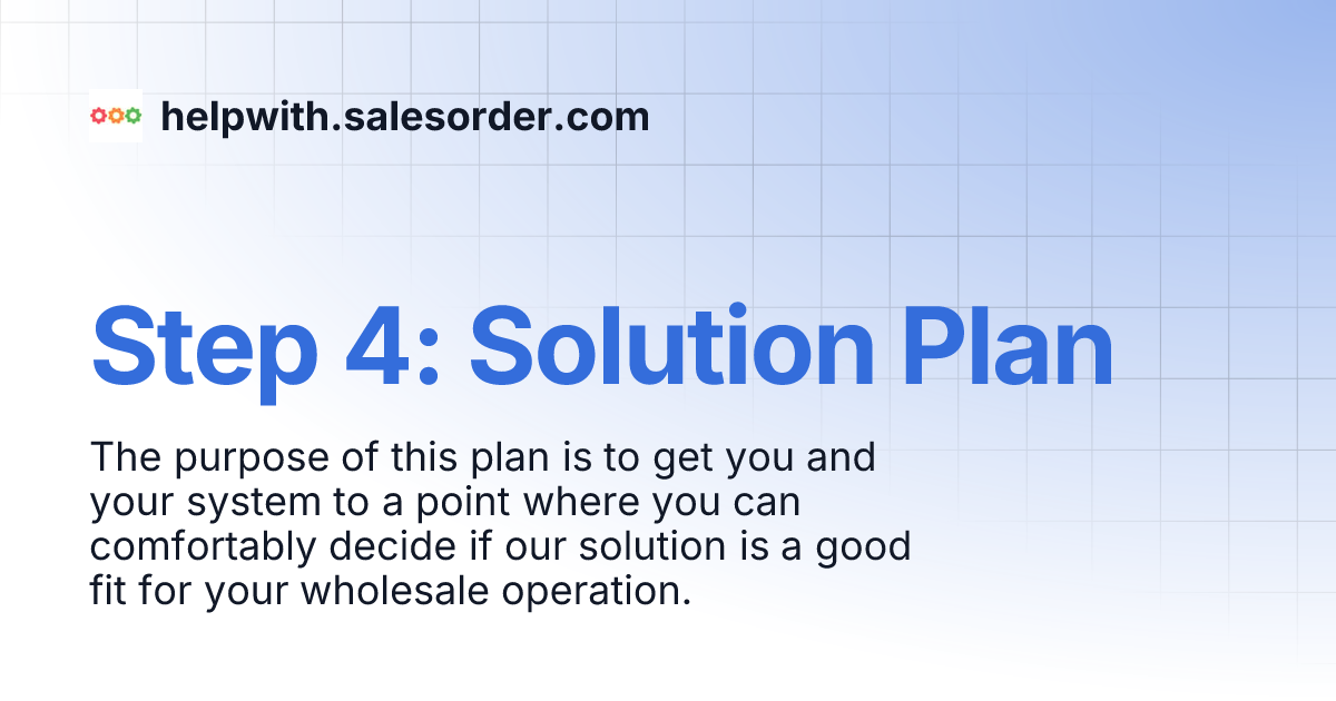 Step 4: Solution Plan | helpwith.salesorder.com